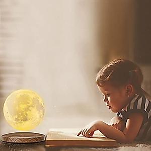 GDREAMT Levitating Moon Lamp, 18 Colors Floating and Spinning 3D Printing Moon Night Light with Magnetic Base & Remote Control LED Night Lamp Gift for Baby Girls Boys Birthday Christmas