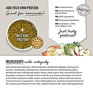 The Honest Kitchen Dehydrated Grain Free Fruit & Veggie Base Mix Dog Food (Just Add Protein), 7 lb Box