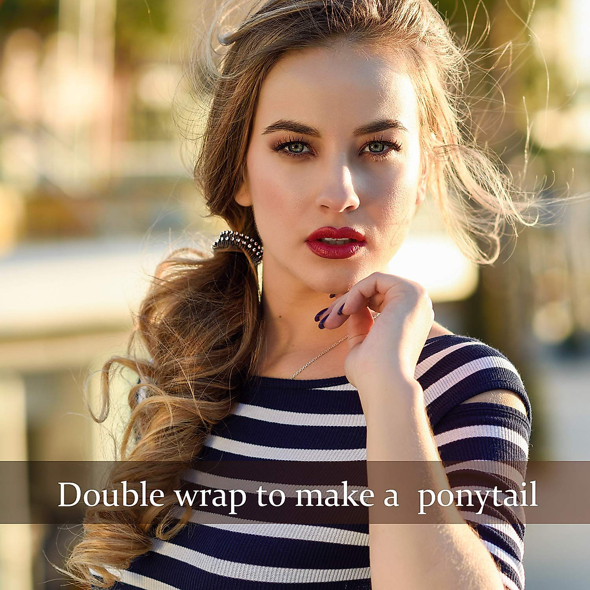 Patelai 20 Pieces Full Circular Stretch Comb Headbands, Plastic Hair Wrap Hairband Holder for Women Girls Sports Hair Accessories, 5 Colors, Black, Brown