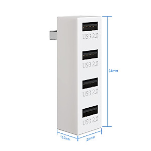 4 Ports USB Hub 2.0 for Xbox Series S Console, High Speed USB Hub Splitter Expansion Adapter for Xbox Series S Accessories