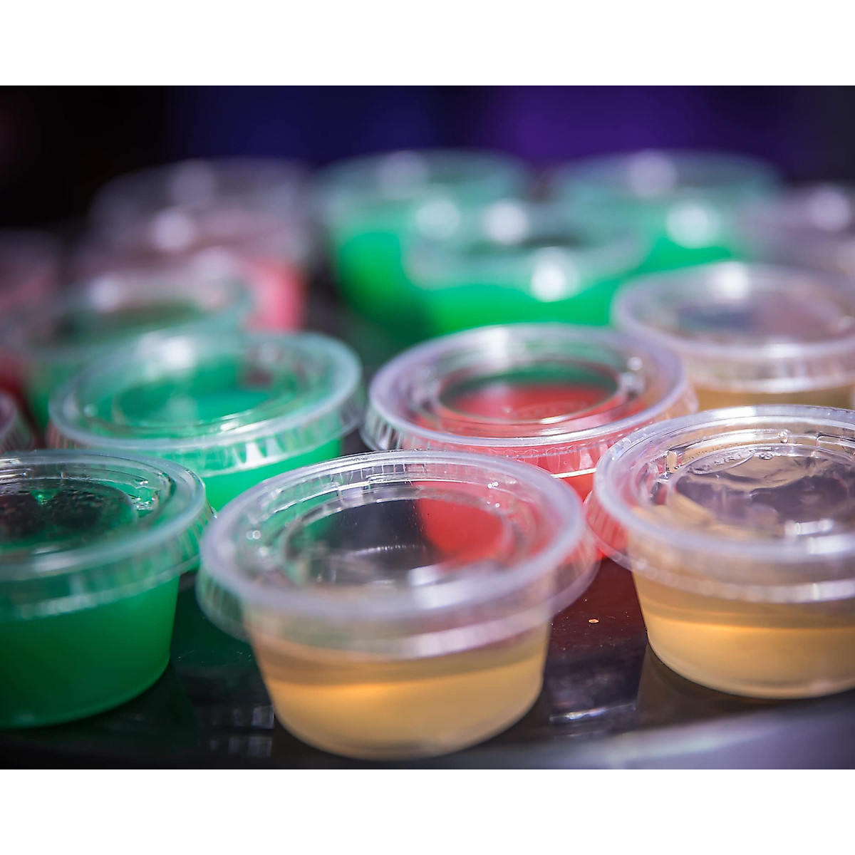 50 Pack Shot Set Include 24 Pcs 0.7 oz Shot Syringes 24 Pcs 2 oz Shot Cups with Lids and 2 Pcs 1 Liter Acrylic Bucket for Birthday Thanksgiving Halloween Christmas Bachelorette Theme Party