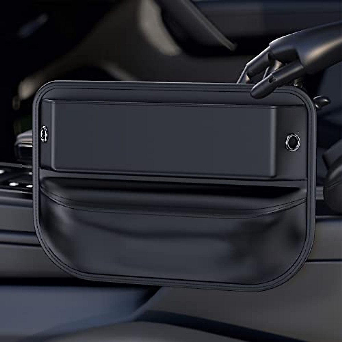 Wanfuder Car Seat Gap Filler Leather Car Seat Organizer and Storages Automotive Accessories - Front Seats Car Adjustable Gap Filler for Phones, Glasses, Keys, Cards