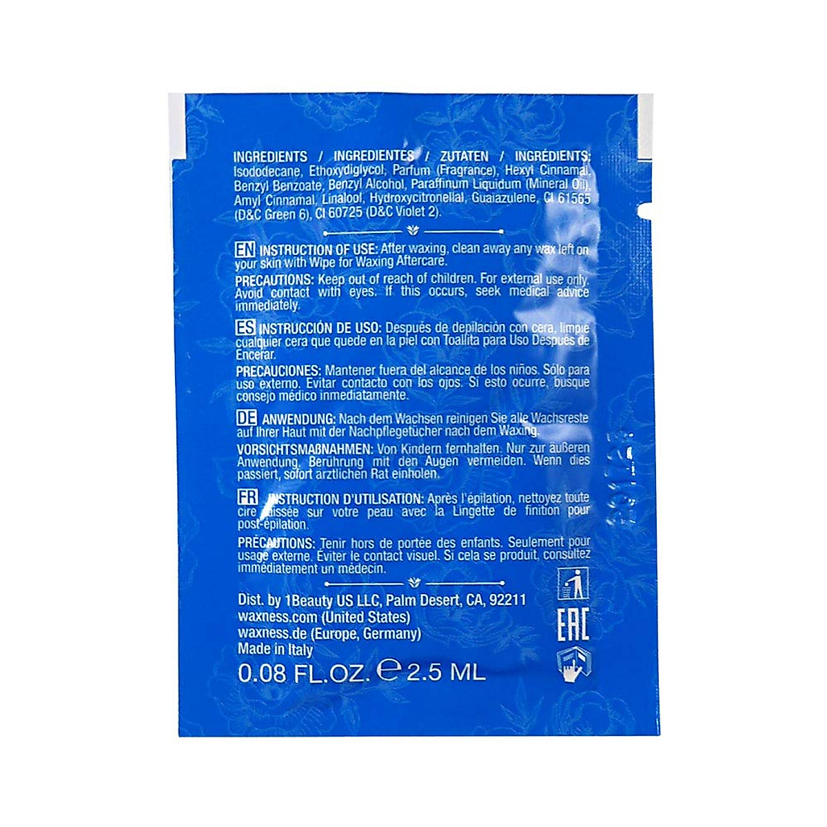 Waxness Wax Necessities Azulene After Waxing Finishing Wipes 10 Pack