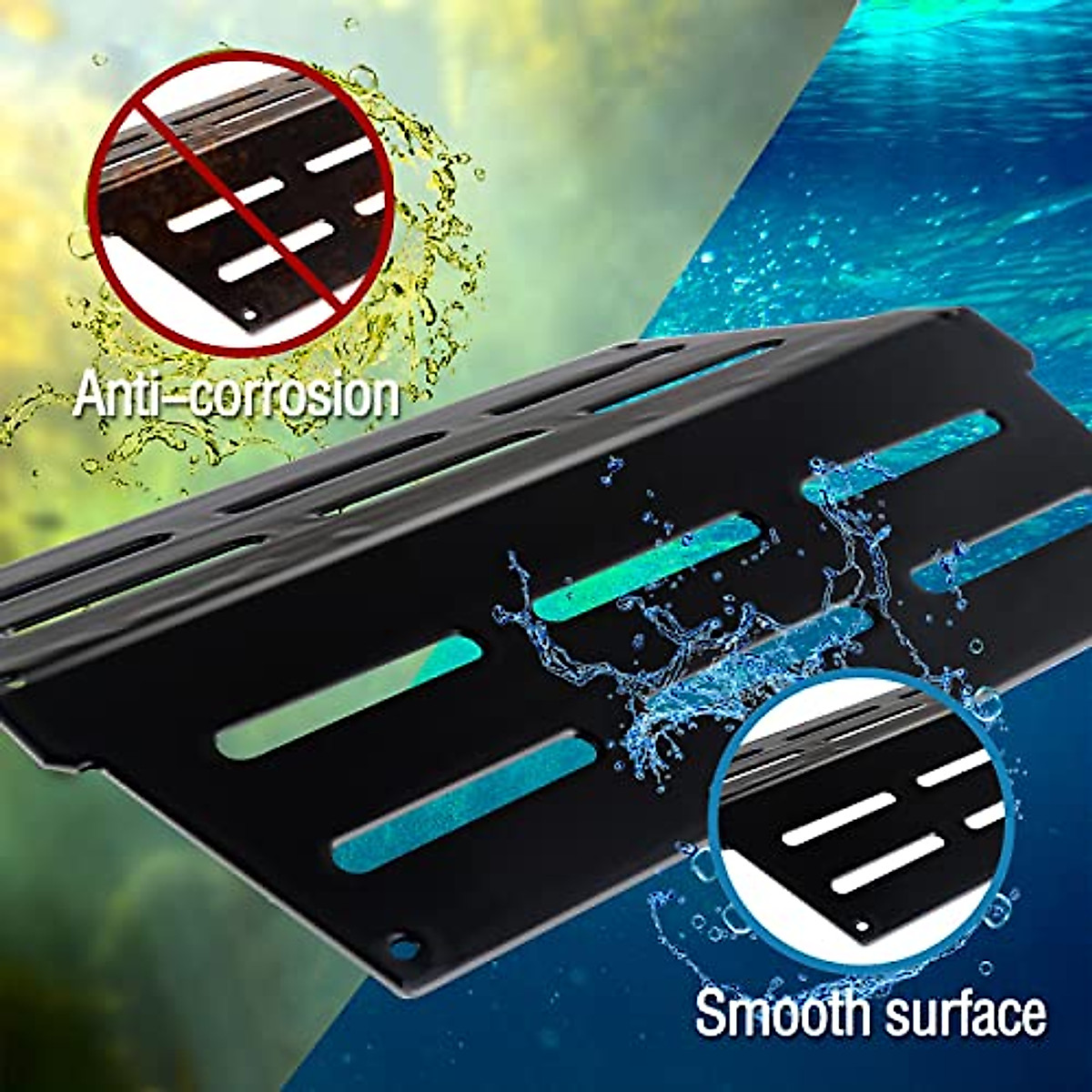 STCNADCR 2 Pack Heat Deflector& 5 Pack Flavorizer Bars Grill Replacement Parts for Weber Genesis 300 Series E310 E320 E330 S310 S320 S330 E-310 E-320 S-310 S-320，Porcelain-enameled