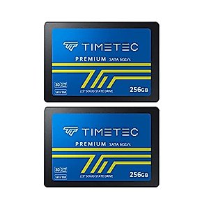 Timetec 256GBx2 (2 Pack) SSD 3D NAND TLC SATA III 6Gb/s 2.5 Inch 7mm (0.28") 200TBW Read Speed Up to 550 MB/s SLC Cache Performance Boost Internal Solid State Drive for PC Computer Desktop and Laptop