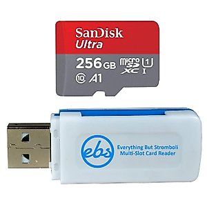 SanDisk 256GB Micro SDXC Ultra Memory Card Class 10 UHS-1 Works with Nintendo Switch Lite Gaming System (SDSQUAR-256G-GN6MN) Bundle with (1) Everything But Stromboli Micro SD Multi-Slot Card Reader