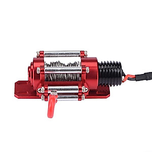 VGEBY RC Car Winch, 1:10 RC Scale Electric Metal Winch RC Model Vehicle Winch Compatible for SCX10 D90 D110 TF2 TRX4 KM2 Rc Winch Rcwinch