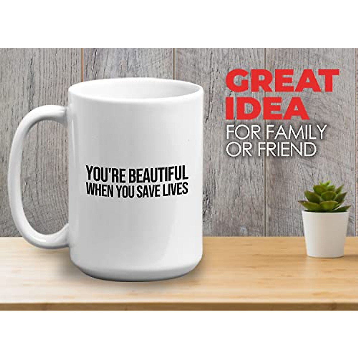 Bubble Hugs Nurse Coffee Mug 15oz White - You're Beautiful - Labor Clinical Certified Nursing Assistant Surgical Emergency Oncology Practitioner