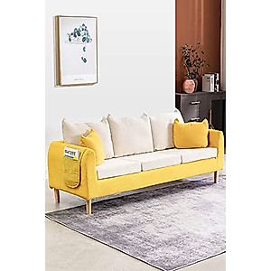 GOSCHE Round Solid Wood Furniture Legs Sofa Legs 6 inch, Natural Wooden Couch Legs, Replacement Legs for Armchair, Cabinet, Chair, Mid Century Modern Dresser Or Home DIY Projects Bun Feet