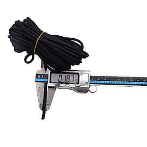 METER STAR 3/16" x20 Feet Black Elastic Cord Elastic Nylon Cords Kayak Deck Stretch String Rope & Tie Down Trailer Strap,Gravity Chair, Marine Grade (Black, 3/16" x20Feet)