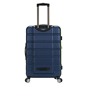 Rockland Melbourne Hardside Expandable Luggage with Spinner Wheels, Navy, Checked Large 28"