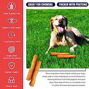 American Made Treat Co - Dog Treats, Peanut Butter Flavor Beef Rawhide Chip Rolls, Puppies to Seniors, Dental Dog Bone Alternative - 5” Rolls - 20 Pack