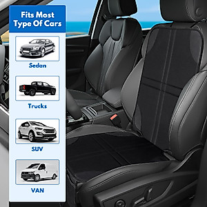 UMJWYJ Car seat Protector, 2Pack Car Seat Protectors for Child car seat - Large Particle Silica Gel Non-Slip Base Material + Waterproof 600D Fabric + 2 Storage Pockets