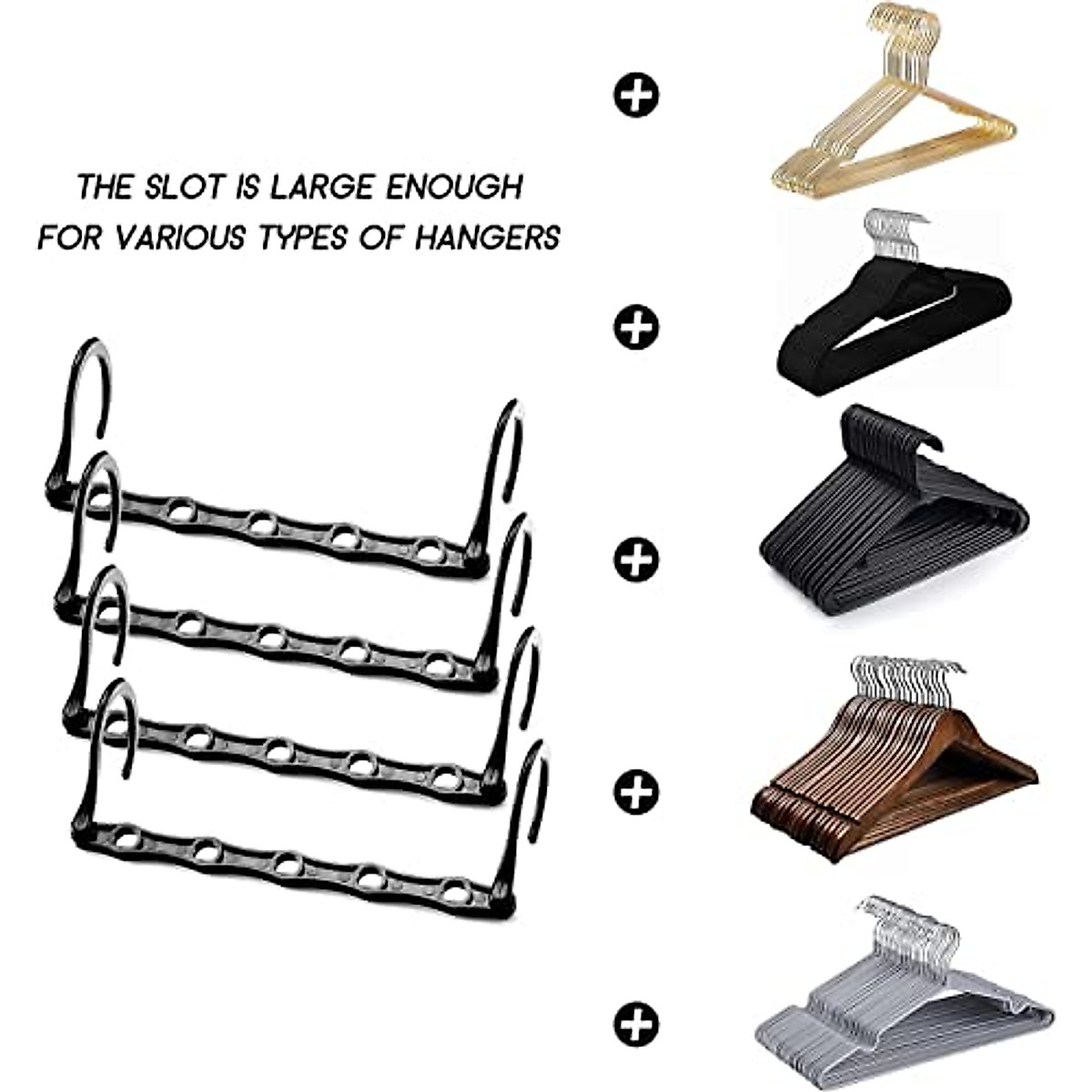 Closet Organizers and Storage,12 Pack Sturdy Closet Organizer,Upgraded Closet Storage Space Saving Hangers,College Dorm Room Essentials,Multi Collapsible Hangers for Heavy Clothes, Shirts, Pants