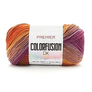 Premier Yarns Colorfusion DK Weight Yarn, Acrylic Yarn with Colorful Self-Striping Hues, Machine-Washable, Autumn Sky, 3.5 oz, 325 Yards