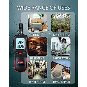 Wintact Digital Temperature and Humidity Meter, Thermometer Hygrometer Monitor with Dew Point and Wet Bulb Temperature, Backlight, Max/Min Value, Data Hold, Store 1000 Group of Data for Indoor Outdoor