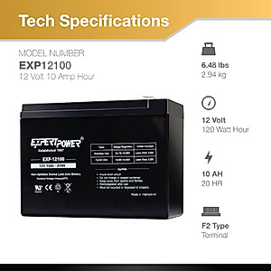 ExpertPower® 12V 10AH SLA Rechargeable Battery / 2 Pack