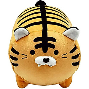 Onsoyours Cute Plush Tiger Doll Stuffed Fluffy Tiger Plush Toy Soft Animal Plush Pillow for Kids (Brown Tiger, 13.7")