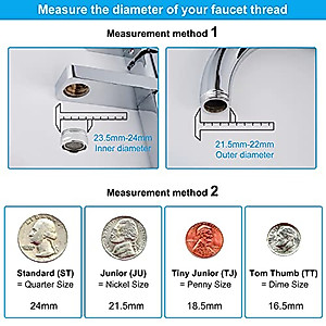 Waternymph Faucet Aerator, 720-degree Angle Rotate and Swivel Dual-function Kitchen Sink Faucet Aerators, Water Saving Tap Aerator Diffuser Faucet Sprayer-15/16 Inch-27UNS Male Thread-Chrome