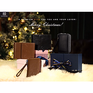 KENARK Luxury KW6M PLUS Watch Case Travel Watch Case for 3 Watches - Watch Roll for Anti-scratching - Luxury Watch Box - Watch Storage Roll (Blue Pouch)