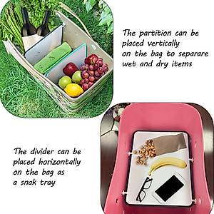 RongYue Divider Tray for Large Rubber Beach Bags Waterproof Tray Insert for Open EVA Tote Bag With Holes Plastic Accessories (Black)