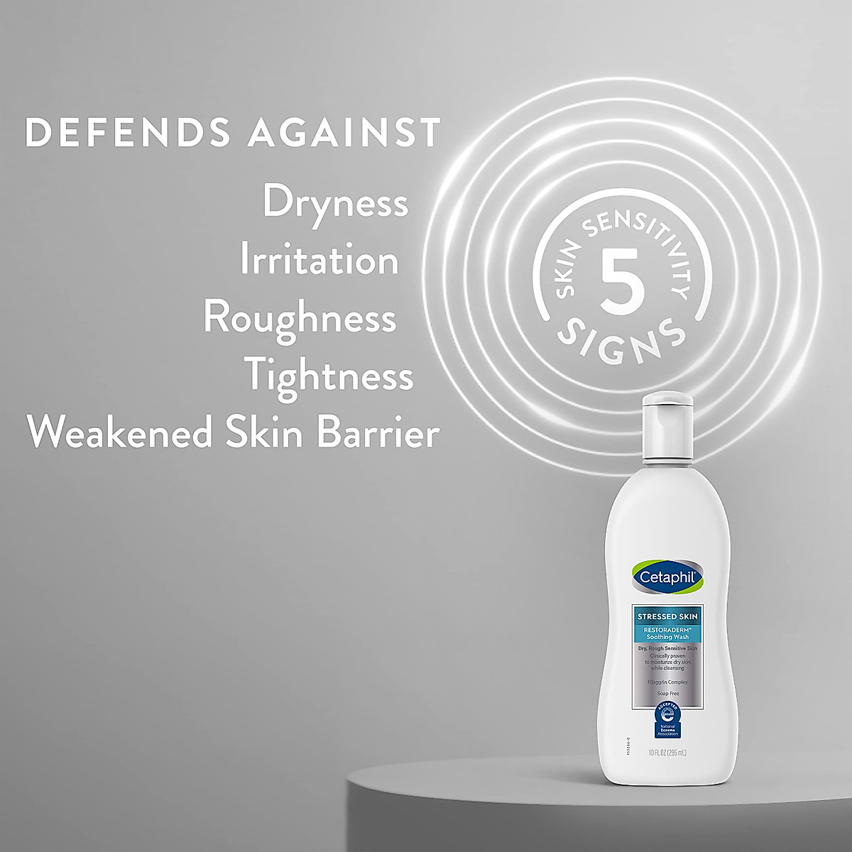 Cetaphil RESTORADERM Soothing Wash, 10 fl oz, Soothes Dry, Stressed Skin, Hypoallergenic, Soap & Paraben Free, National Eczema Association Endorsed