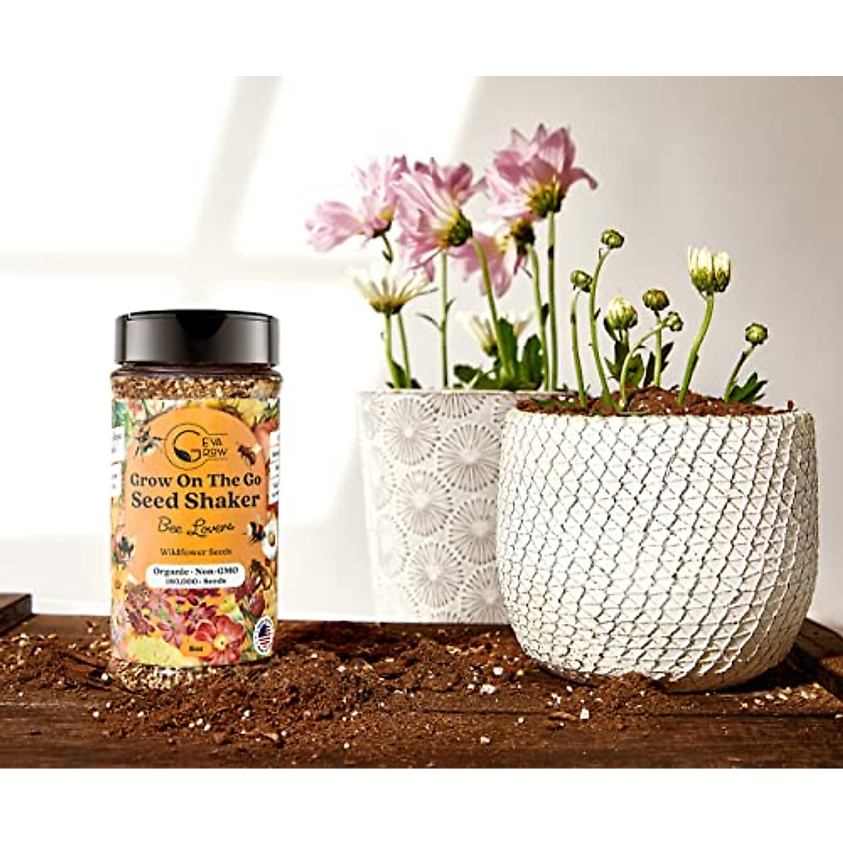 Bulk Wildflower Seed Shaker - Bird & Butterfly Garden Seed Mix | Bulk 180,000+ Seeds of Annual & Perennia l Hummingbird, Flower Seeds for Planting | No Messy Bags or Packets | 8 Ounce