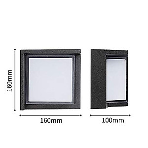 WRDY Black Outdoor Wall Lamp Led Courtyard Square Exterior Aisle Waterproof Balcony Terrace Modern Creative Home Garden Wall Lamp 1616 (cm) Wall Lights