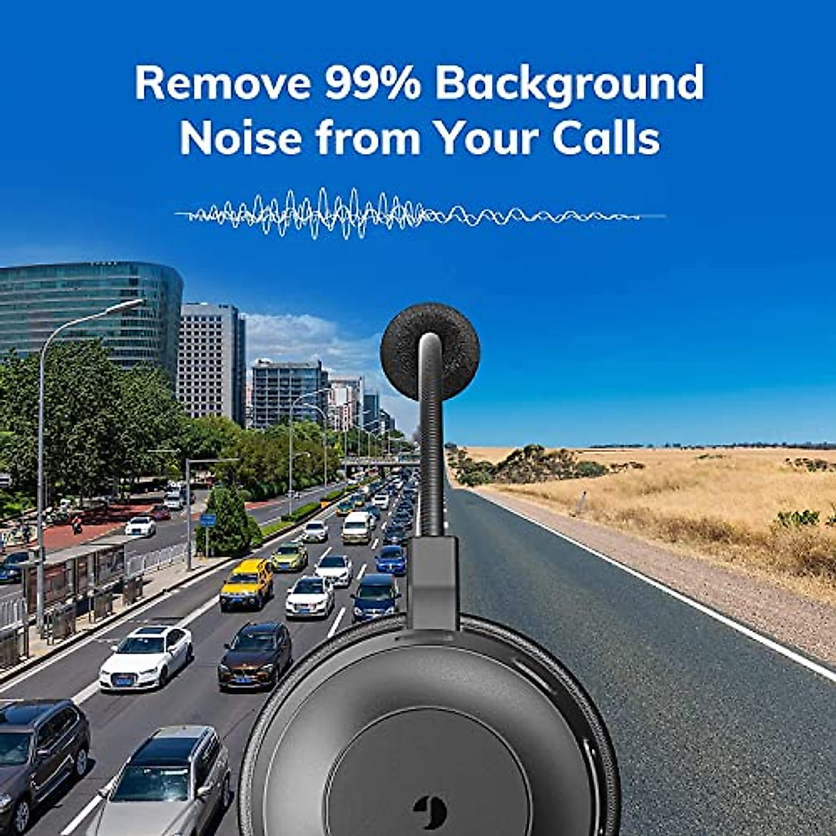 ELEVOC Trucker Headset: AI Noise Cancelling Mic, 50 Hr Talk