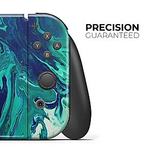 Design Skinz - Compatible with Nintendo Switch Console Bundle - Skin Decal Protective Scratch-Resistant Removable Vinyl Wrap Cover - Teal Oil Mixture
