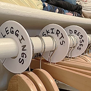 30 Pieces Clothing Rack Size Dividers, Round Hangers Closet Dividers, Closet Rack Dividers Hangers, Round Hangers Dividers for Home Closet