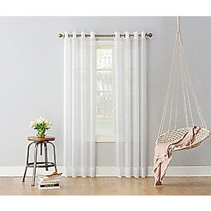No. 918 Emily Sheer Voile Grommet Curtain Panel, 59" x 84", White