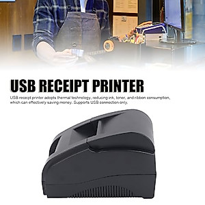 Brilluxa Thermal Printer, 58MM POS Receipt Printer, 58mm Thermal Receipt Printer Low Noise High Speed Printing USB Interface Portable Thermal Printer
