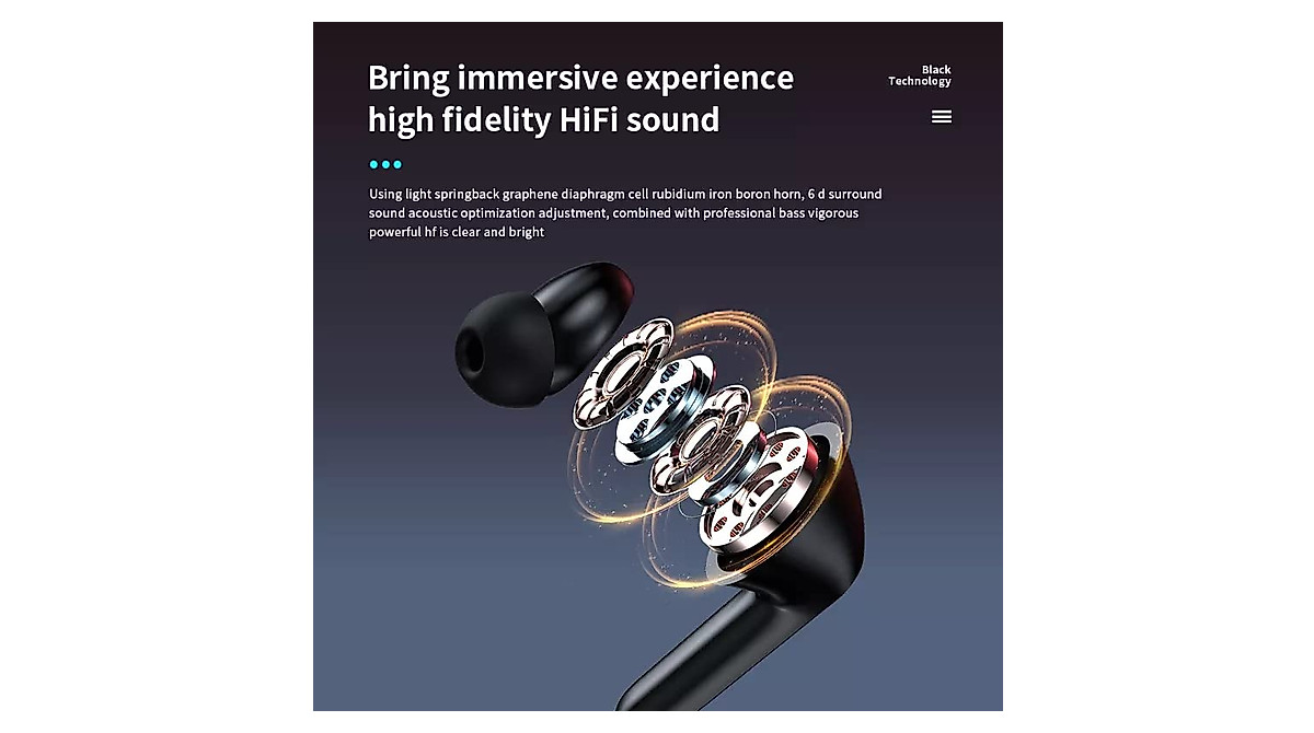 Barook Bluetooth Earbuds with Noise Reduction & LED Screen