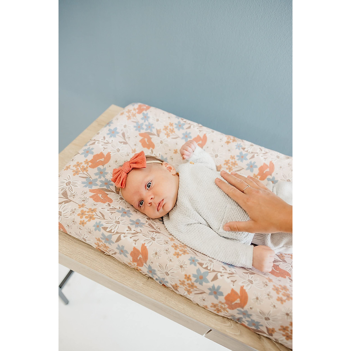 Premium Knit Changing Pad Cover by Copper Pearl: Soft, Stylish, and Universal Fit for All Standard Diaper Changing Pads, Trendy Design Changing Pad Covers, Eden