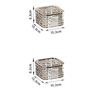 RSPGMKIX Desktop Trash Can Push-Type Living Room Light Luxury Sundries Bucket Car Home Desk Restaurant Storage Barrel Trash Basket(Clear,B)