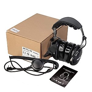 Retevis Noise Reduction Walkie Talkie Headset,Volume Adjust RT22 RT21 H-777 RT68 NR10 RT86,Compatible with Baofeng UV-5R 5RM Samcom Rugged Radios,Two Way Radio Headset with Mic(1 Pack)