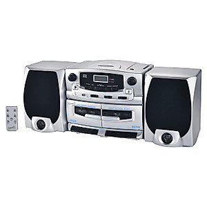 Supersonic SC-2121BT Bluetooth Entertainment Audio System, Bluetooth 5.0, op Loading MP3/CD Player, AM/FM Radio, USB Input, Double Cassette Recorder, High-Performance Detachable Speakers, AC/DC