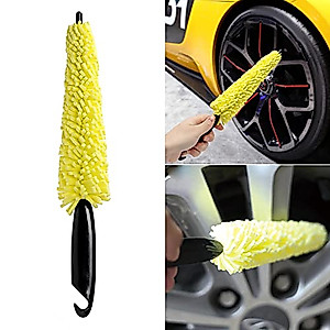 MagiDeal Car Wheel Tire Cleaning Brush Tool, Rim Scrubber Multifunctional Duster Car Accessories Gadgets Truck for Car Wheel Hubs Tires