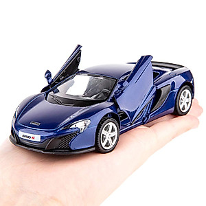 TGRCM-CZ 1/36 Scale McLaren 650S Casting Car Model, Zinc Alloy Toy Car for Kids, Pull Back Vehicles Toy Car for Toddlers Kids Boys Girls Gift (Blue)