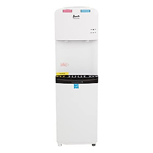 Avanti Water Cooler Dispenser Top Loading, Holds 3 & 5 Gallon Bottles with Stainless Steel Reservoir, Cold and Hot Temperature, Perfect for Homes, Kitchens, Offices, Dorms, 5-Gallon, White