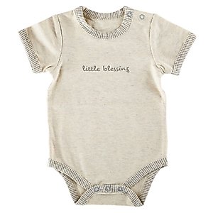 Stephan Baby Inspirational Heather Snapshirt-Style Diaper Cover, Little Blessing, Gray/Cream, 0-3 Months
