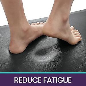 DEXI Kitchen Mat Cushioned Anti Fatigue Small Comfort Floor Runner Rug for Sink Standing Desk Office,3/4 Inch Thick Cushion 17"x24" Black