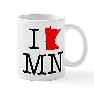 CafePress I Love MN Minnesota Mug Ceramic Coffee Mug, Tea Cup 11 oz