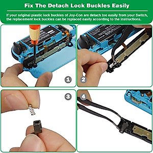 [Upgraded Version] Joycon Joystick Replacement, 3D Joystick Analog Thumb Stick for Nintendo Switch Joycon Repair Kit Include Full Repair Tool Kit, 2 Alloy Lock Buckles, 2 Jon Con Joystick Replacement