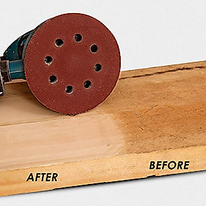 Luckyway 72-Piece Sandpaper Set, 5 Inch 8 Hole Hook and Loop Adhesive Sanding Discs Sandpaper for Random Orbital Sander 40 60 80 120 180 240 320 grits