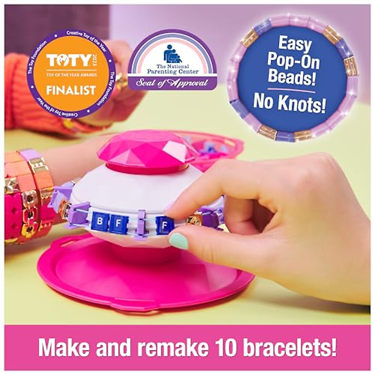 Cool Maker PopStyle Bracelet Maker, 170 Beads for Bracelets, Make & Remake 10 Bracelets, Bracelet Making Kit, DIY Arts & Crafts Kids Toys for Girls