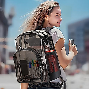 Axqcctoys TPU Clear Backpack, Stadium Approved Large Clear Backpack, Clear Backpack Heavy Duty for Stadium, Work, Travel