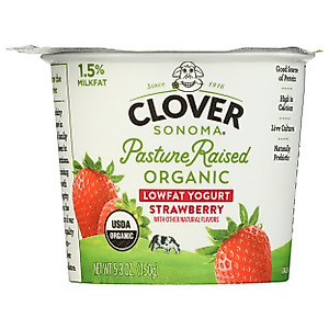 CLOVER SONOMA Organic Low Fat Strawberry Yogurt, 5.3 OZ