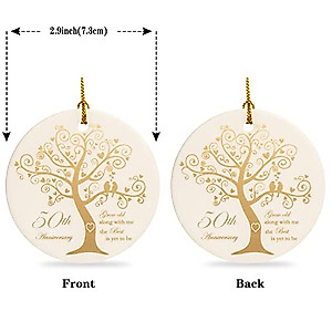 OWTTWO 50th Wedding Anniversary Ornament - 50th Anniversary Wedding Gift,Unique & Never Fade 50th Wedding Anniversary Decorations for Parents,Couple,Grandparents and Friends